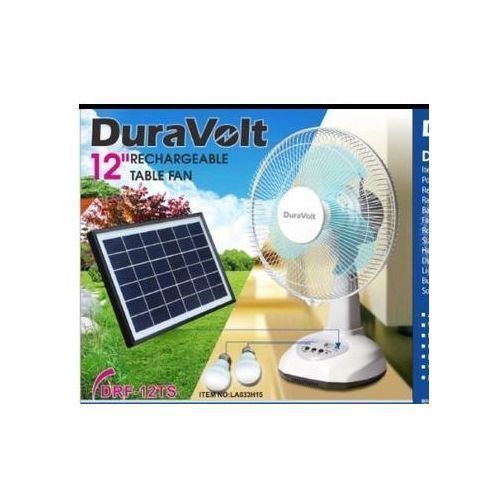 Duravolt Rechargeable Table Fan With Solar Panel - Springs Shoppers ng